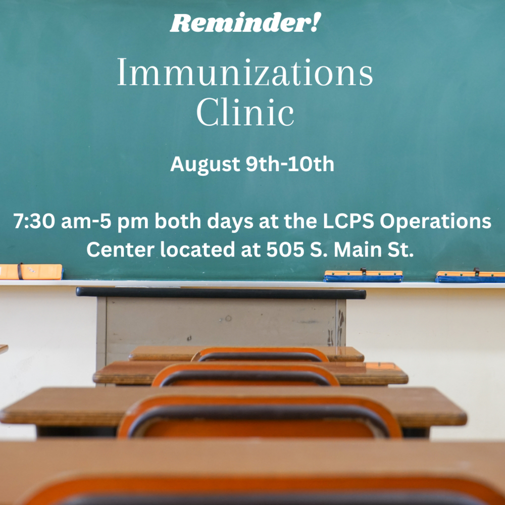 Back-to-school immunizations available August 9th & August 10th ...